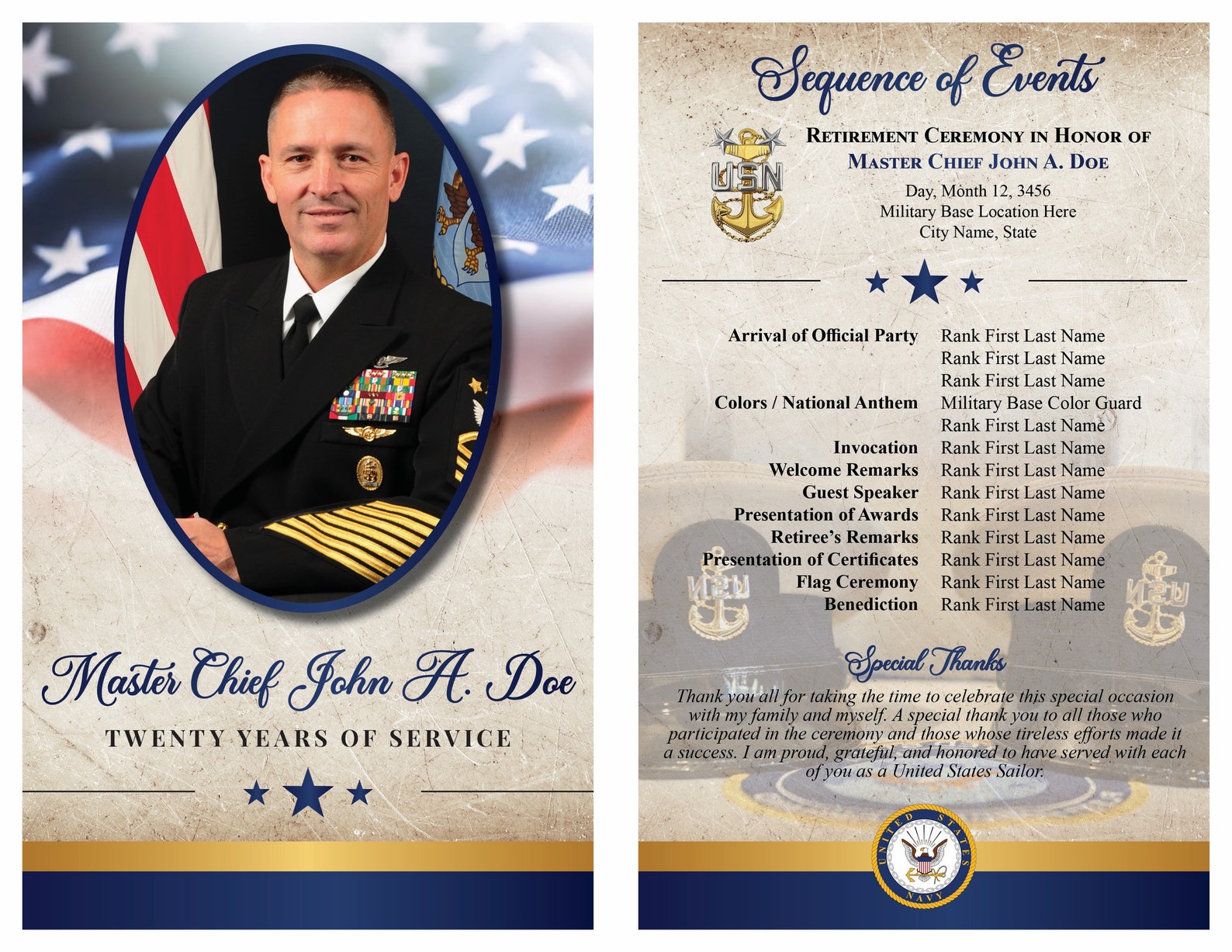 ALL BRANCHES Custom Military Retirement Program - Etsy