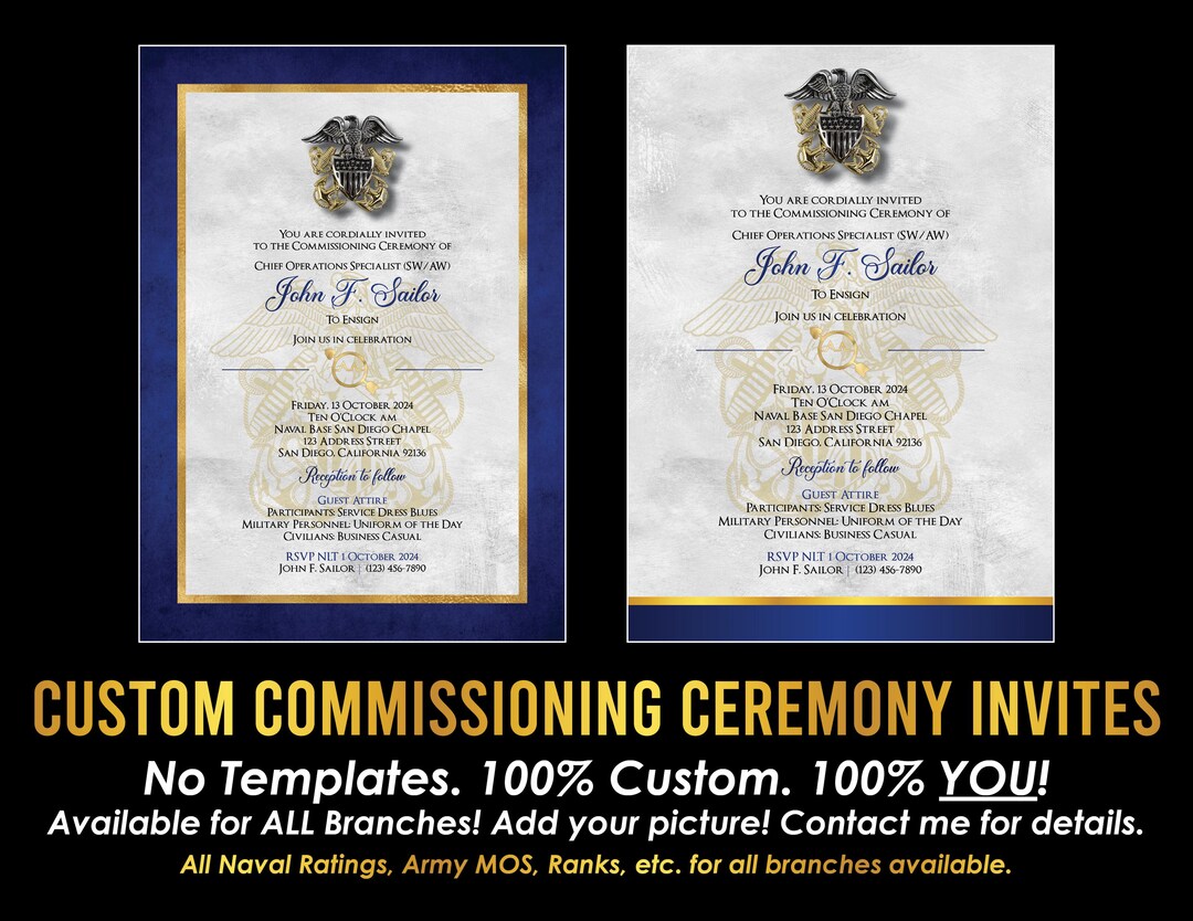 ALL BRANCHES - Custom Commissioning Ceremony Invitation - Etsy