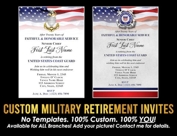 ALL BRANCHES Custom Military Retirement Invitation - Etsy