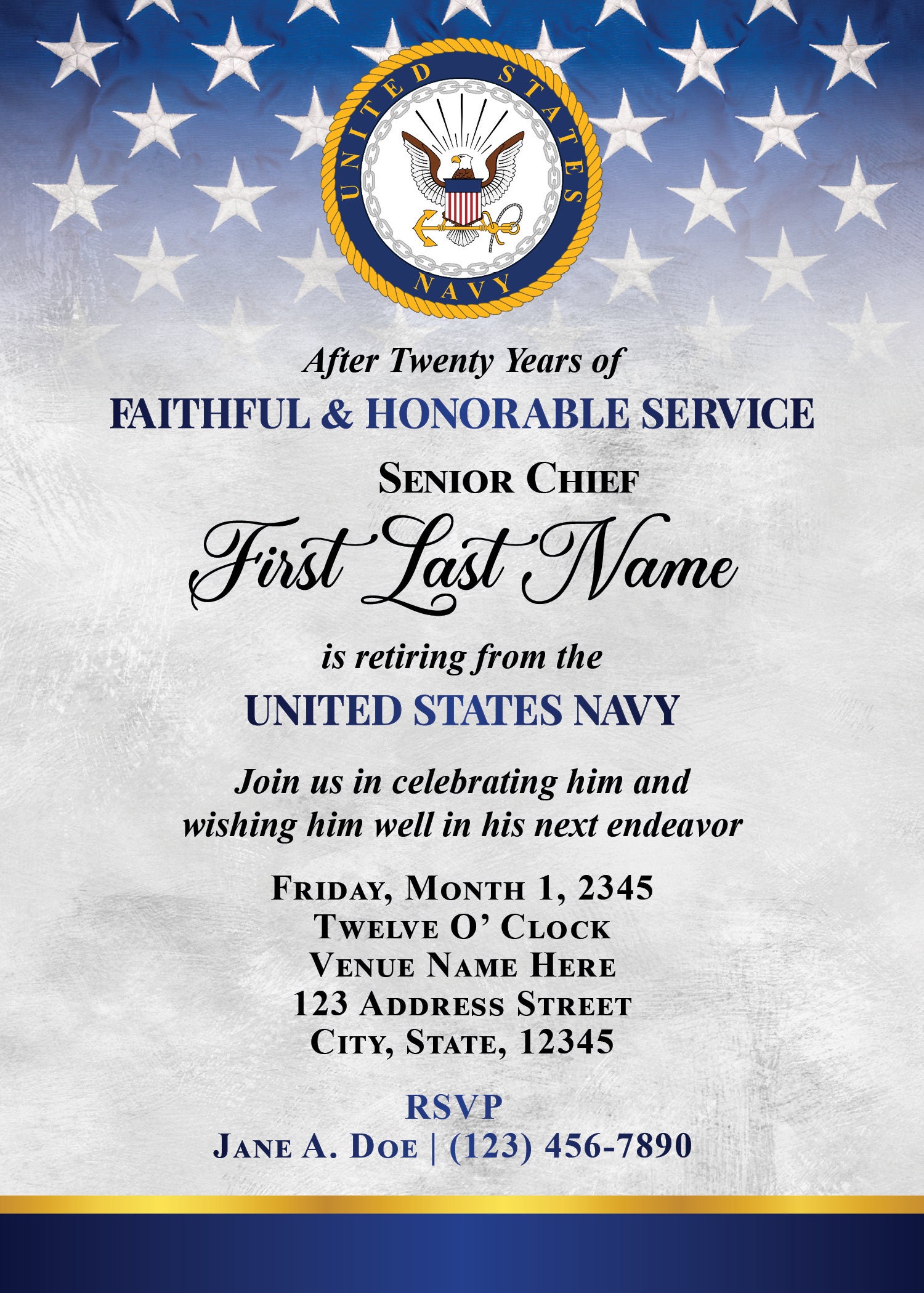 ALL BRANCHES Custom Military Retirement Invitation - Etsy