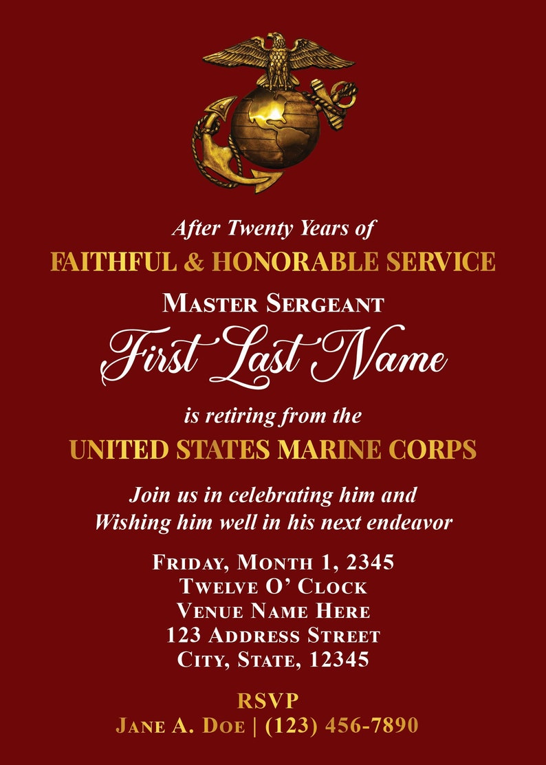 ALL BRANCHES Custom Military Retirement Invitation - Etsy