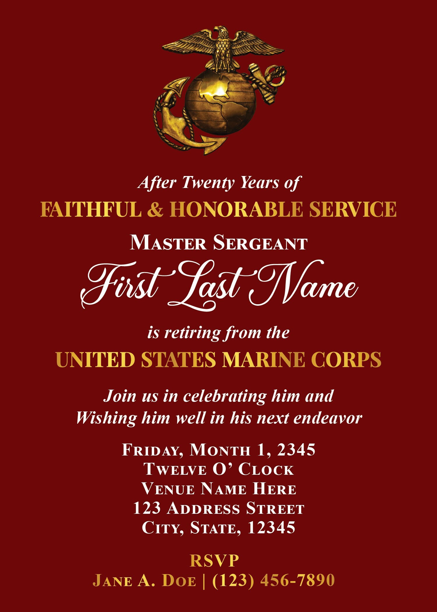 ALL BRANCHES Custom Military Retirement Invitation - Etsy