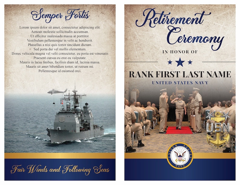 ALL BRANCHES Custom Military Retirement Program - Etsy
