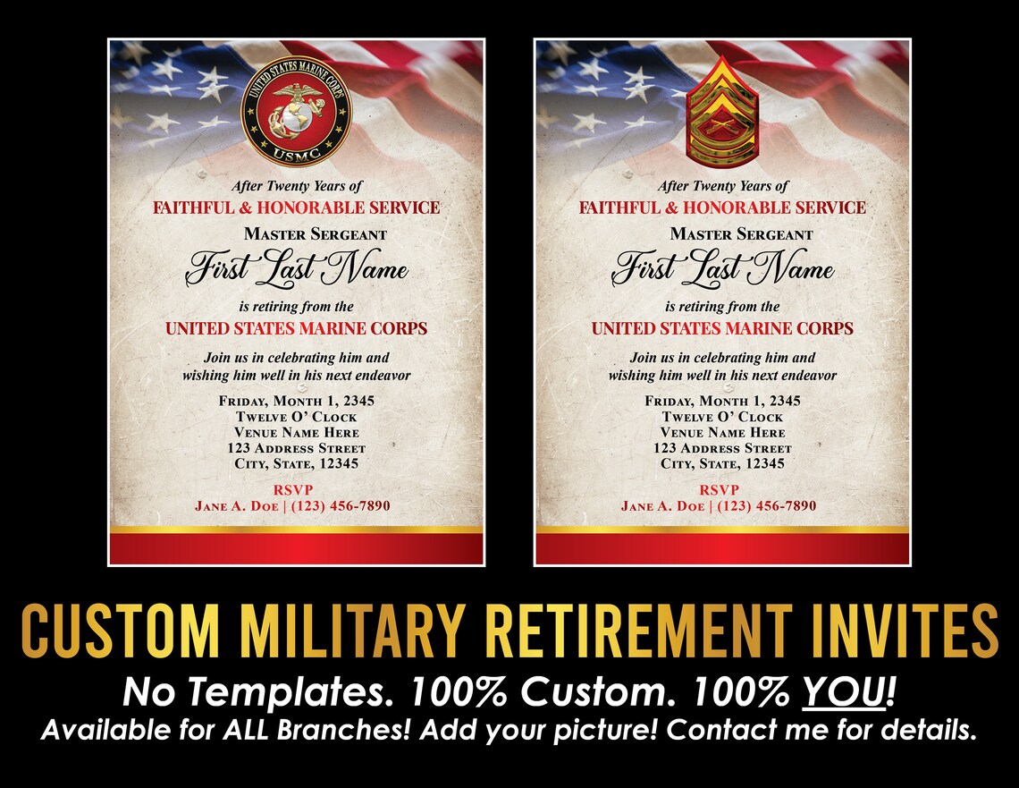 ALL BRANCHES Custom Military Retirement Invitation - Etsy