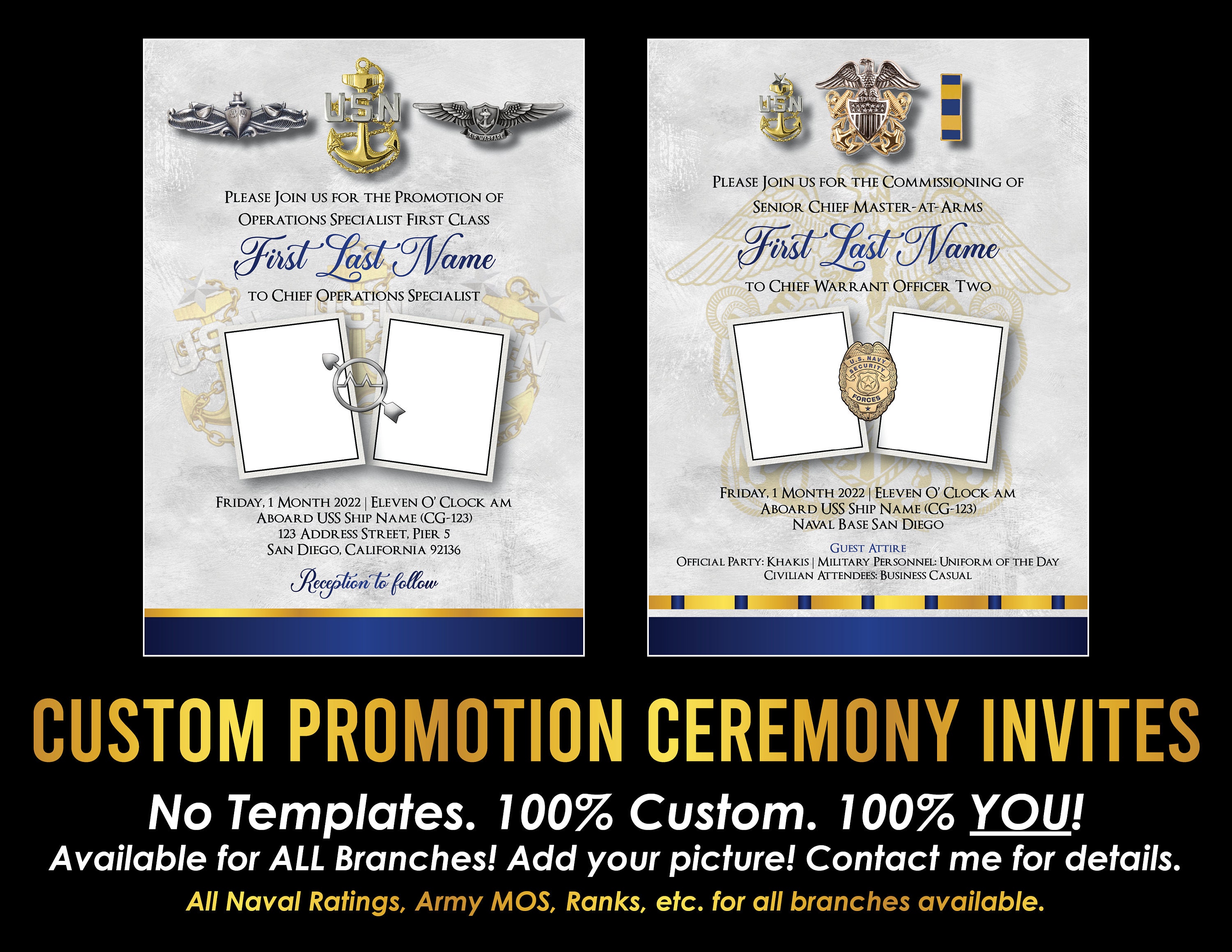 Example Promotion Ceremony Invitation