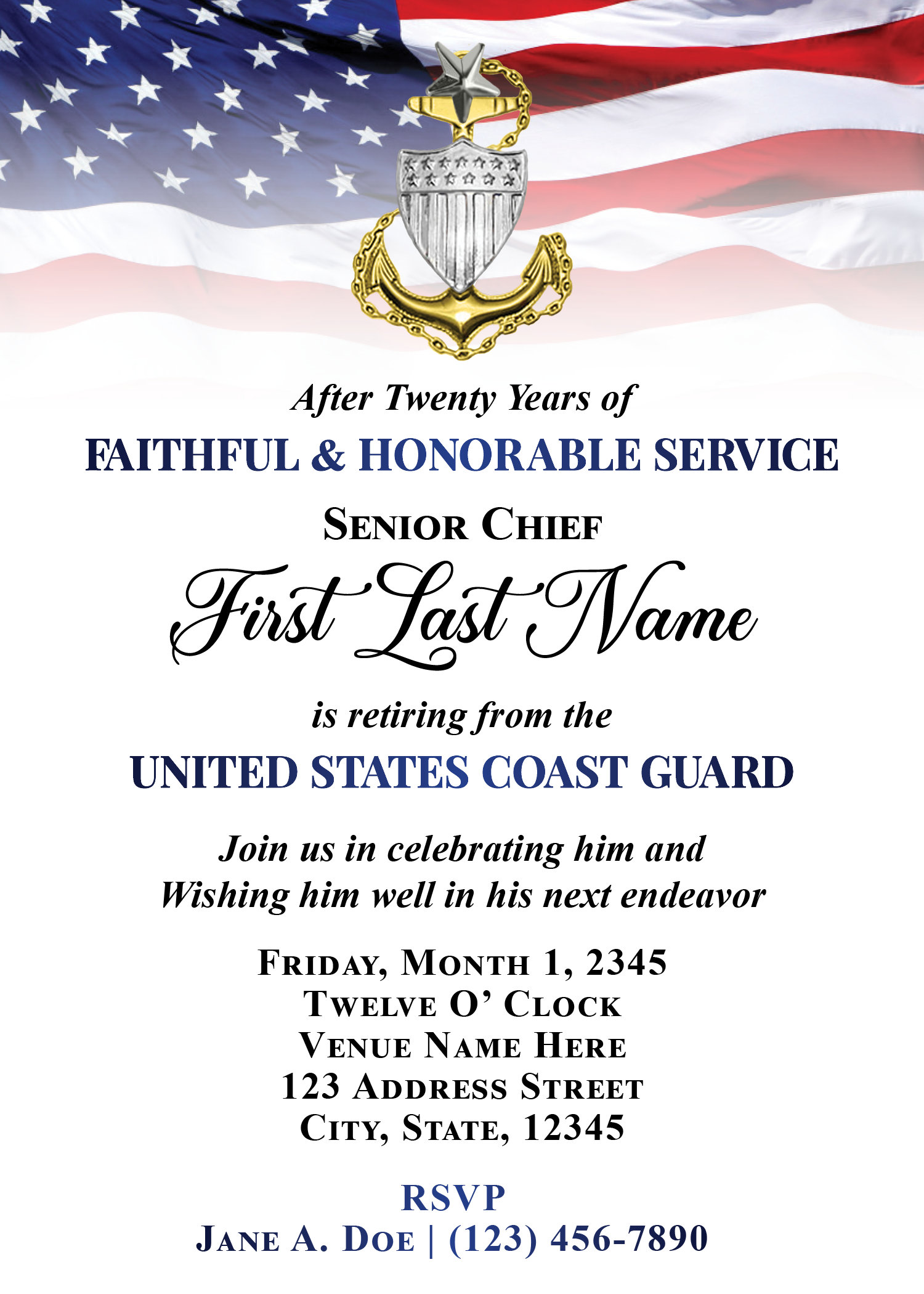 ALL BRANCHES Custom Military Retirement Invitation - Etsy