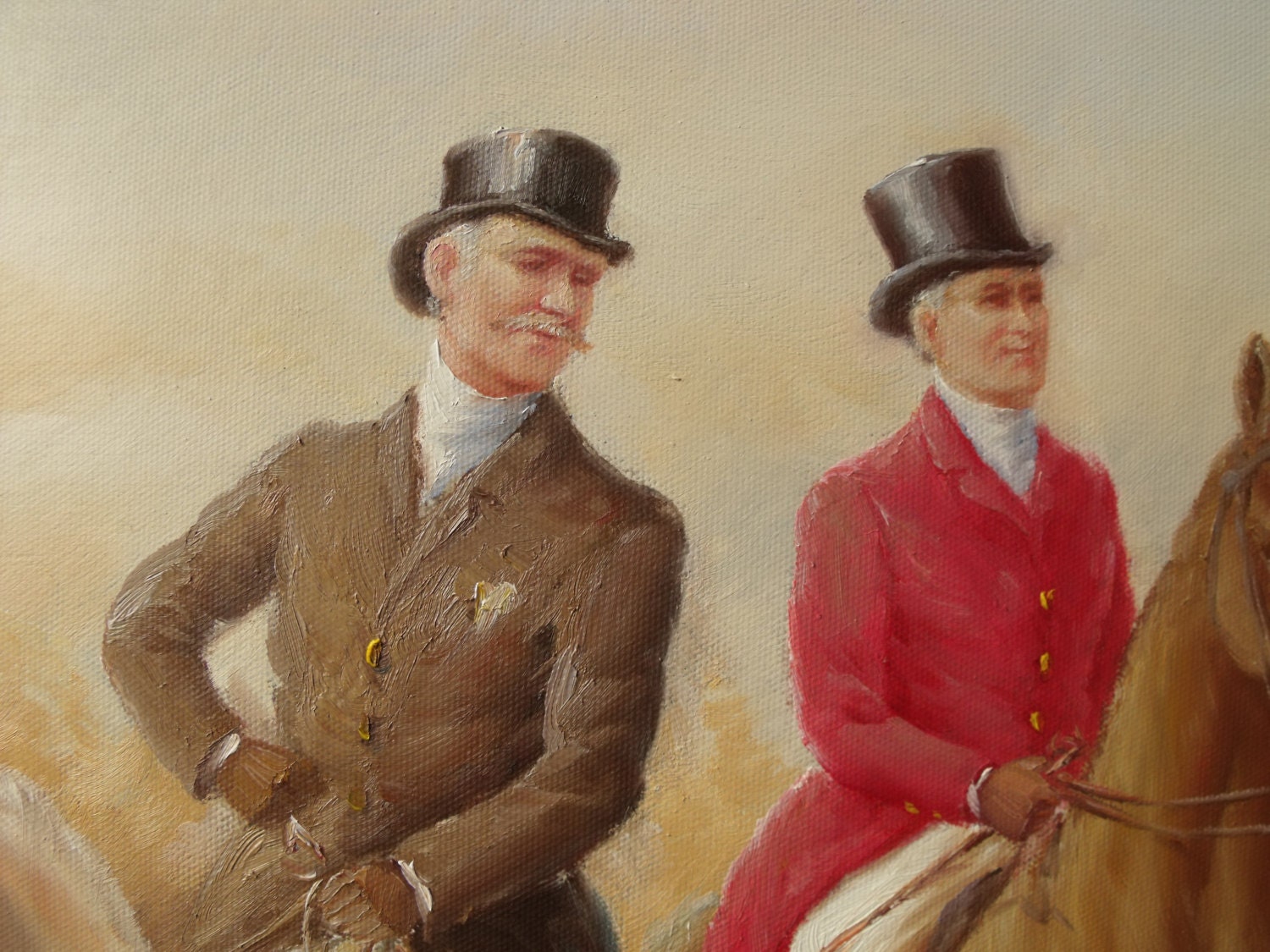 Fox Hunting Party Oil Painting: Huntsman and Hounds, Realism Style - Etsy
