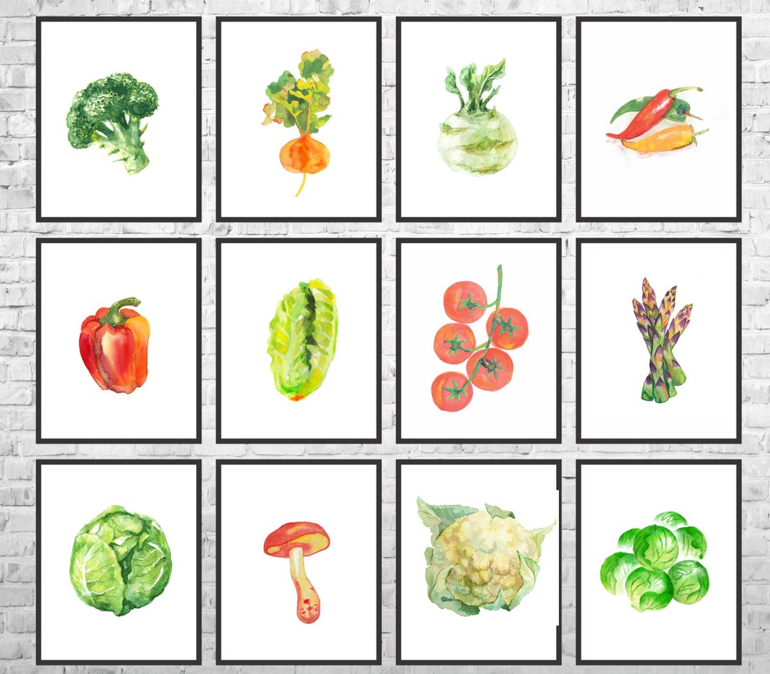 Vegetables Kitchen Decor, Vegetables Print, Vegetables Kitchen Art ...