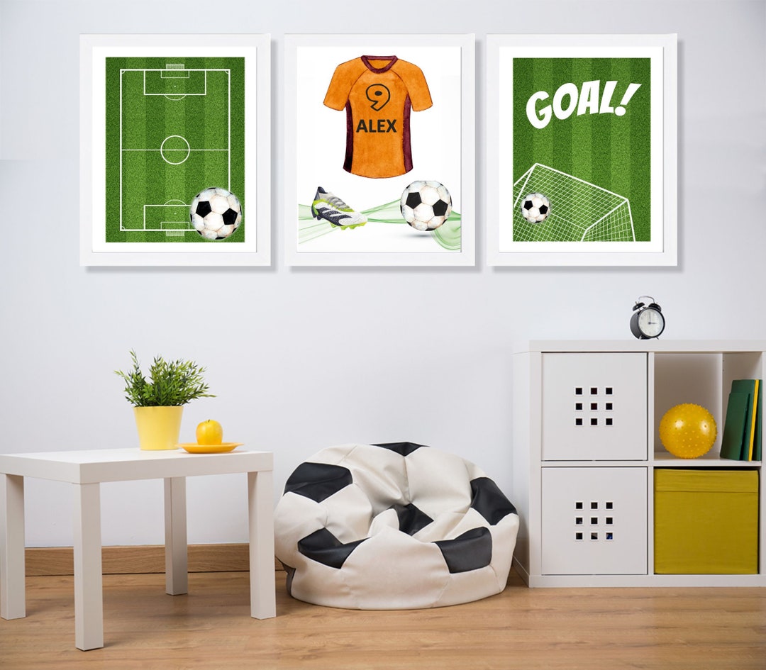 Personalized Soccer Art Prints Set: Sport Nursery Decor - Etsy