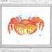 Crab Watercolor Painting, Beach Art Print, Watercolor Nautical Art ...