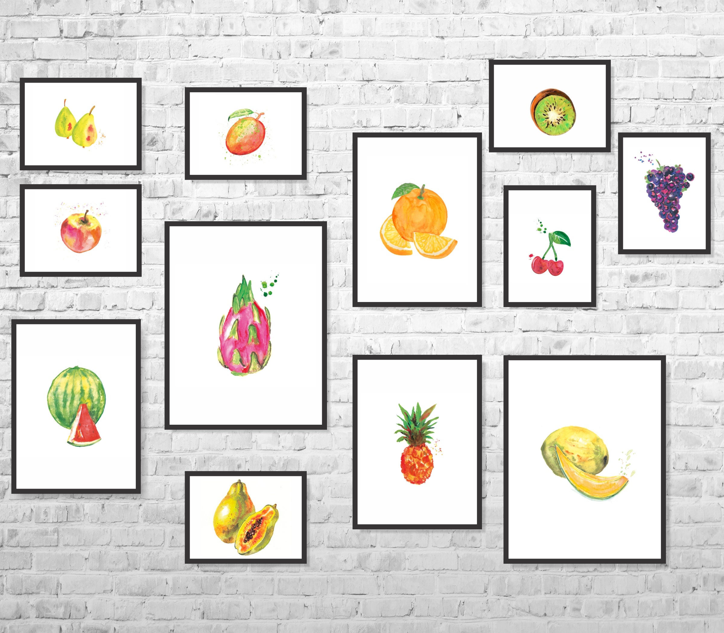 Fruit Kitchen Art Fruits Prints Fruit Decor Farmers Market | Etsy