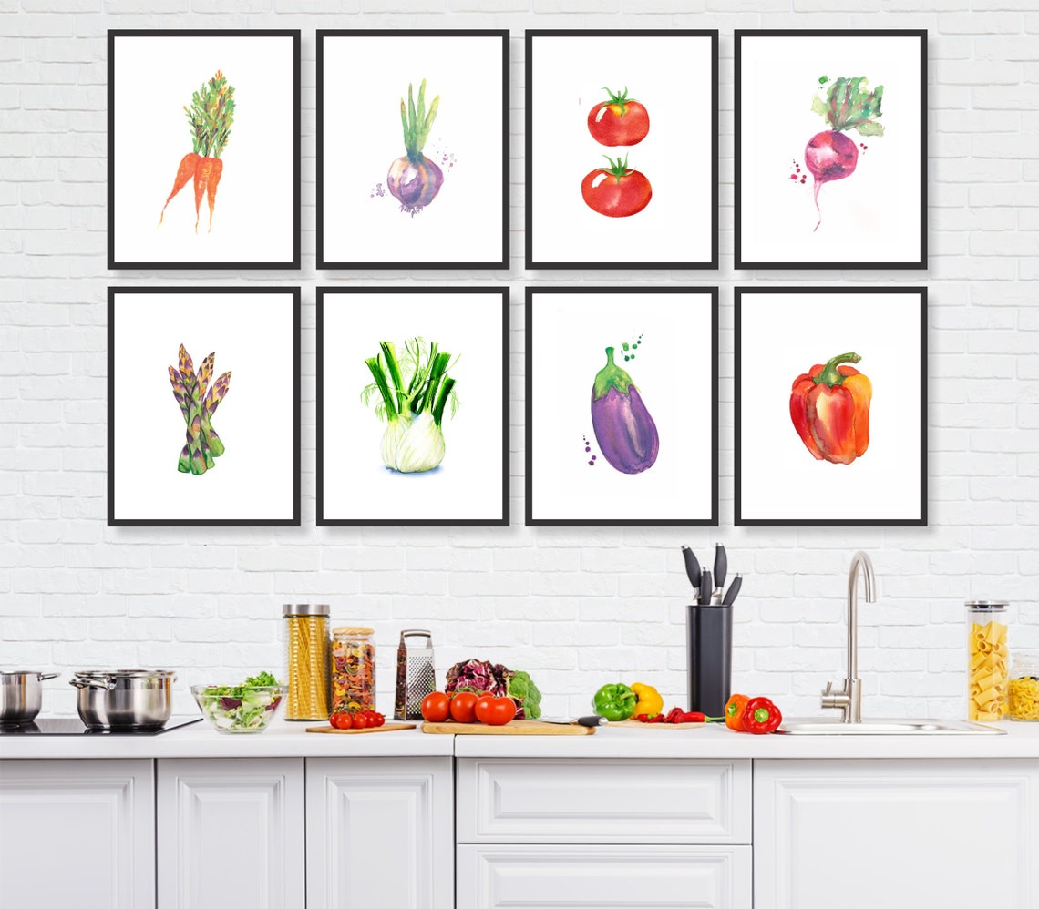 Vegetables Print-kitchen Decor-vegetables Decor-vegetables - Etsy