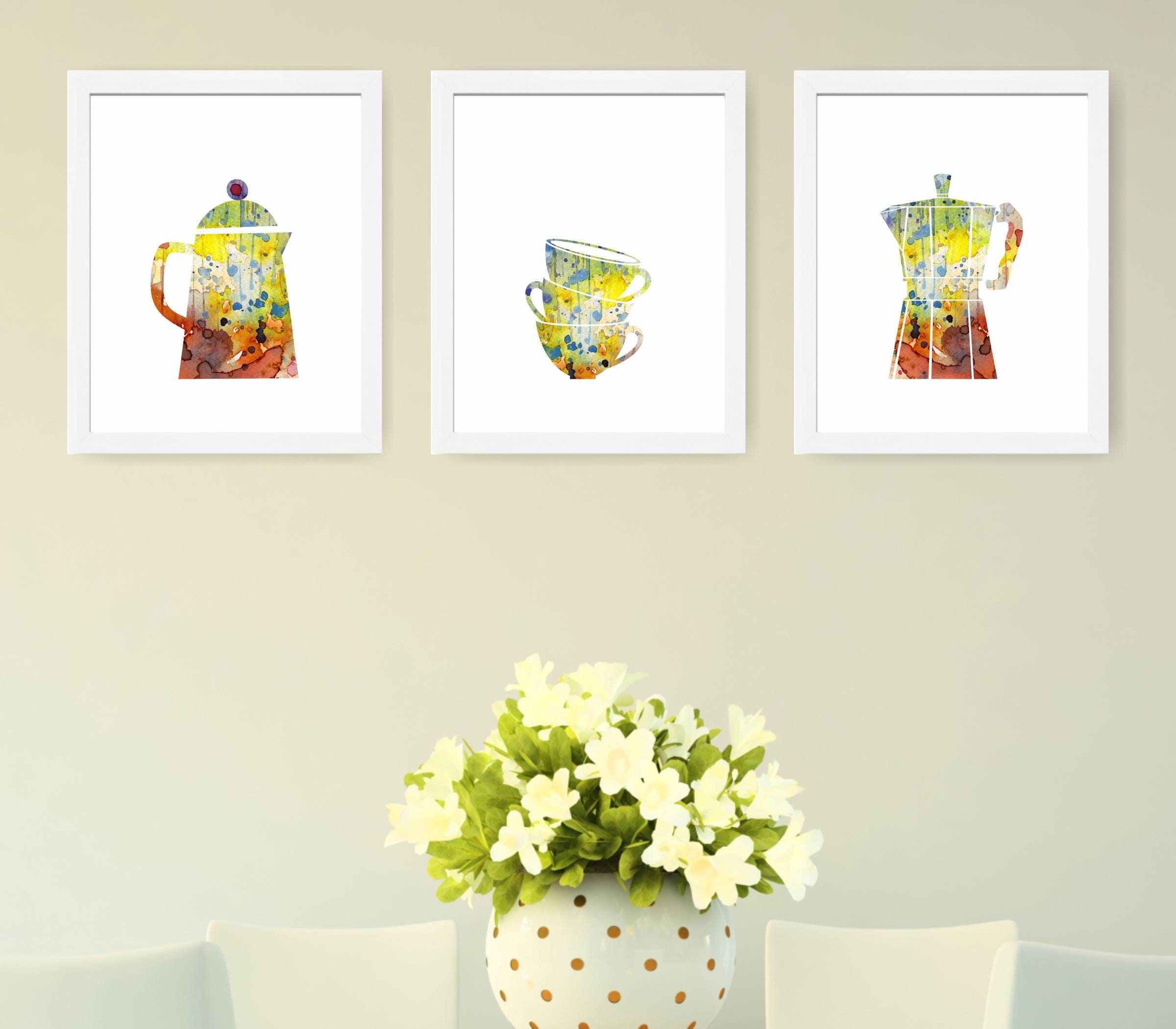 Set of 3 Kitchen Prints Coffee Print Set Kitchen Art Prints | Etsy