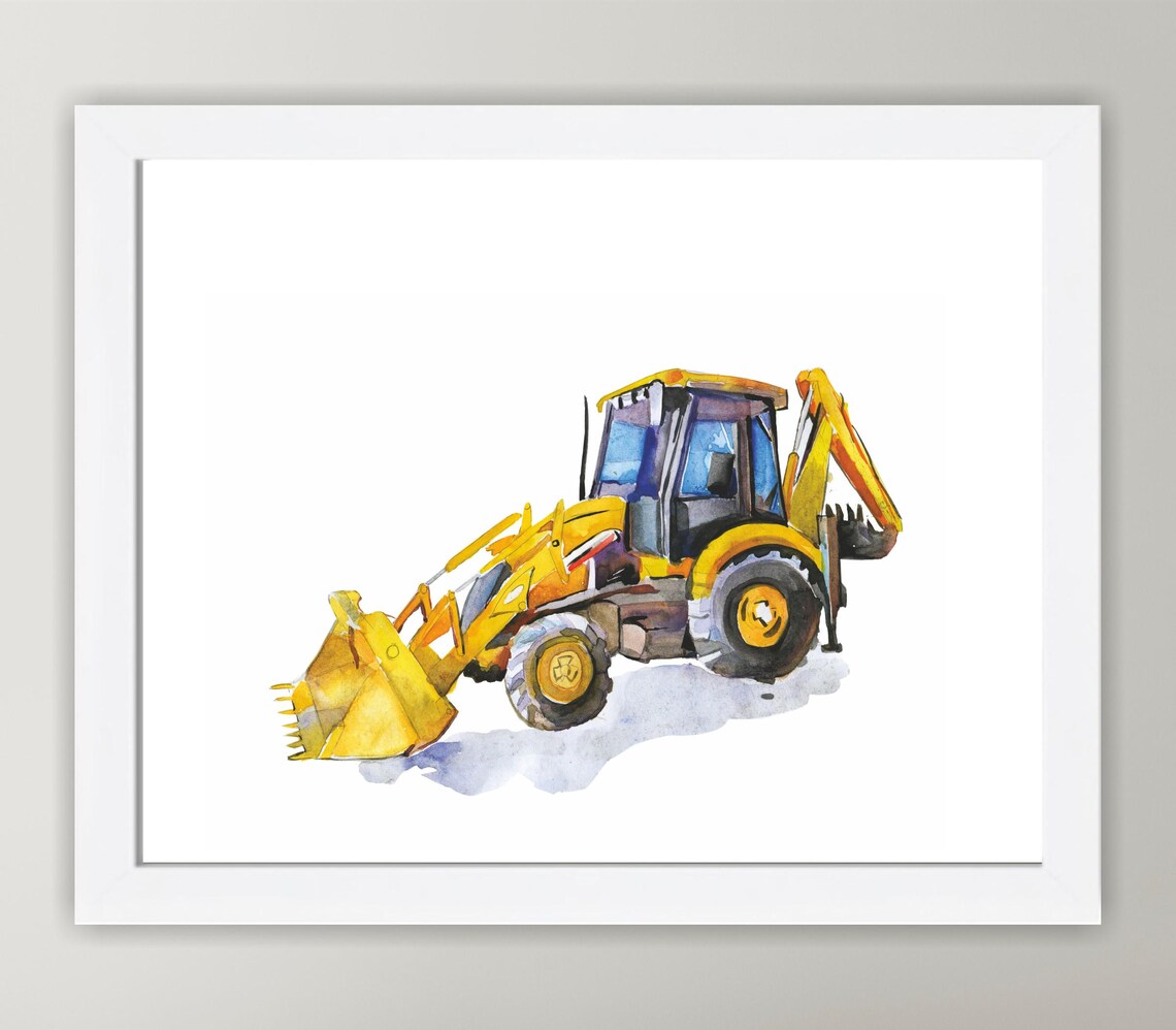 Construction Vehicle Watercolor Prints I Digger Trucks Nursery Art Set ...
