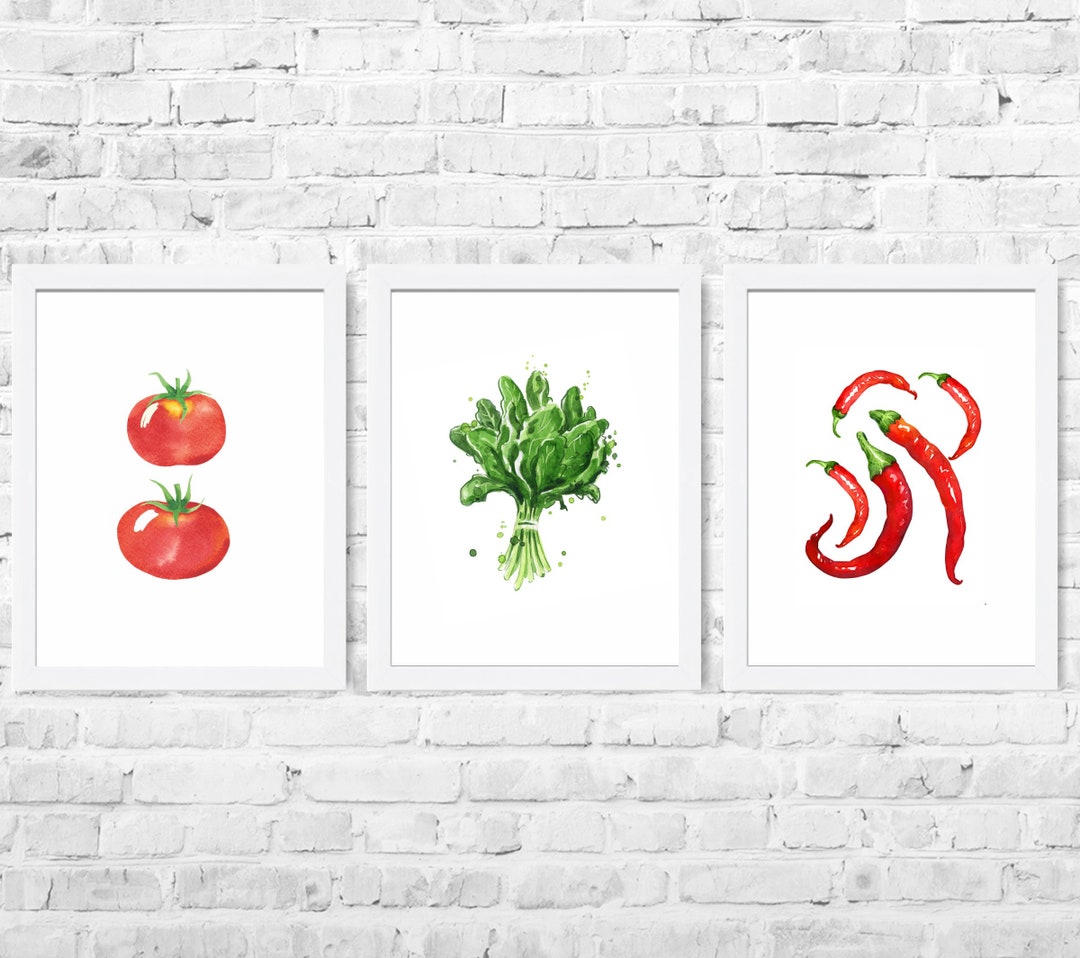 Vegetables Decor-kitchen Decor-vegetables Print-vegetables Kitchen Art ...