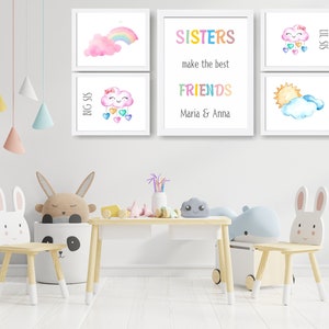 Sisters Make the Best Friends, Custom Sisters Prints Set of 5, Sun ...