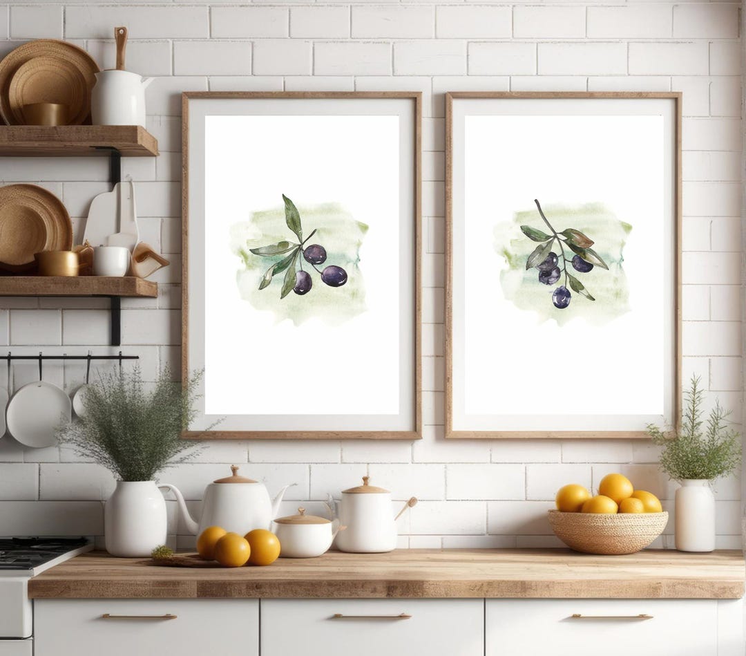 Olives Kitchen Art Prints: Archival Giclee Set of 2 - Etsy