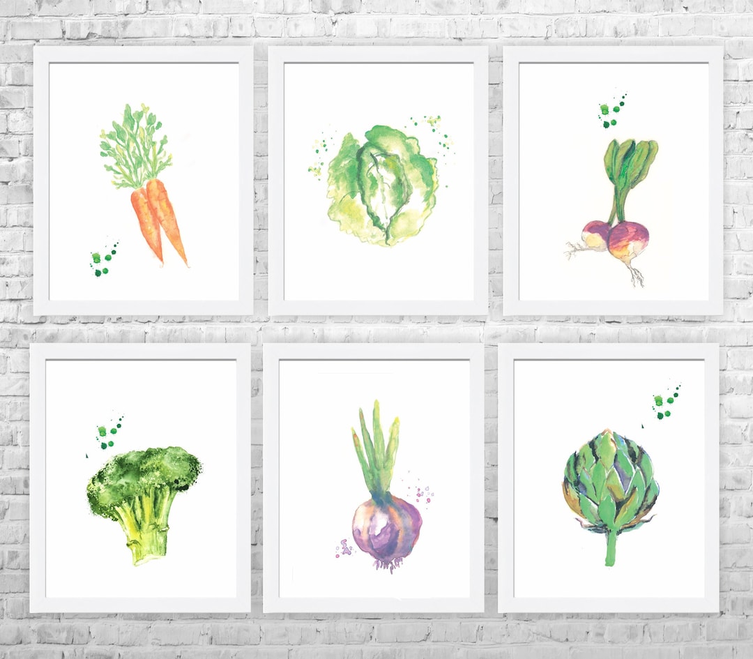 Kitchen Decor-vegetables Print-vegetables Decor-vegetables Kitchen Art ...