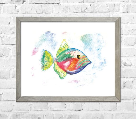 Fish Art Print Fish Painting Fish Watercolor Painting | Etsy
