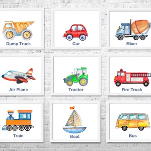 Transportation Art, Trucks Prints, Vehicles Prints, Nursery Poster ...