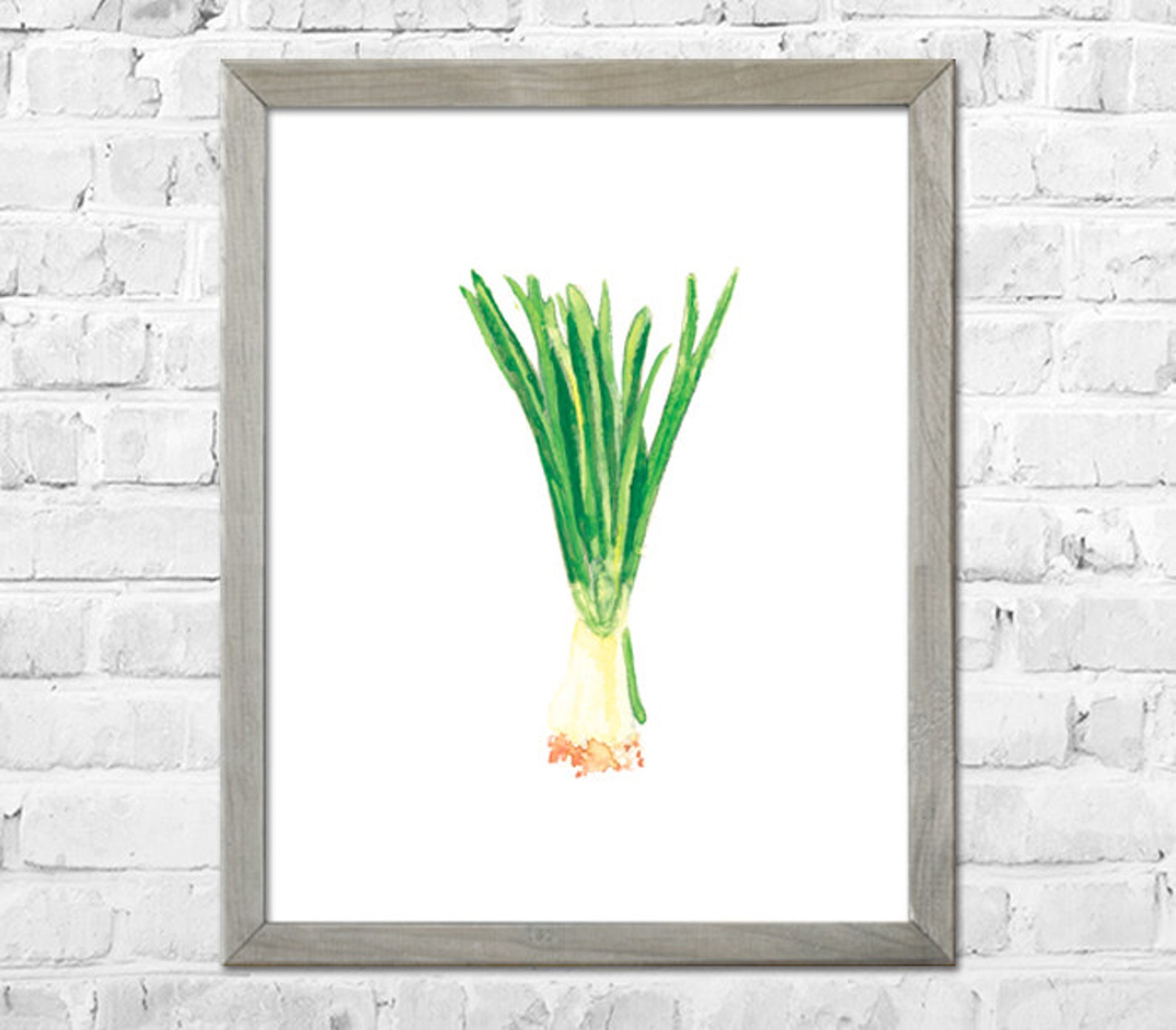 Spring Onions Art-watercolor Print-kitchen Wall Art-onoin Art - Etsy