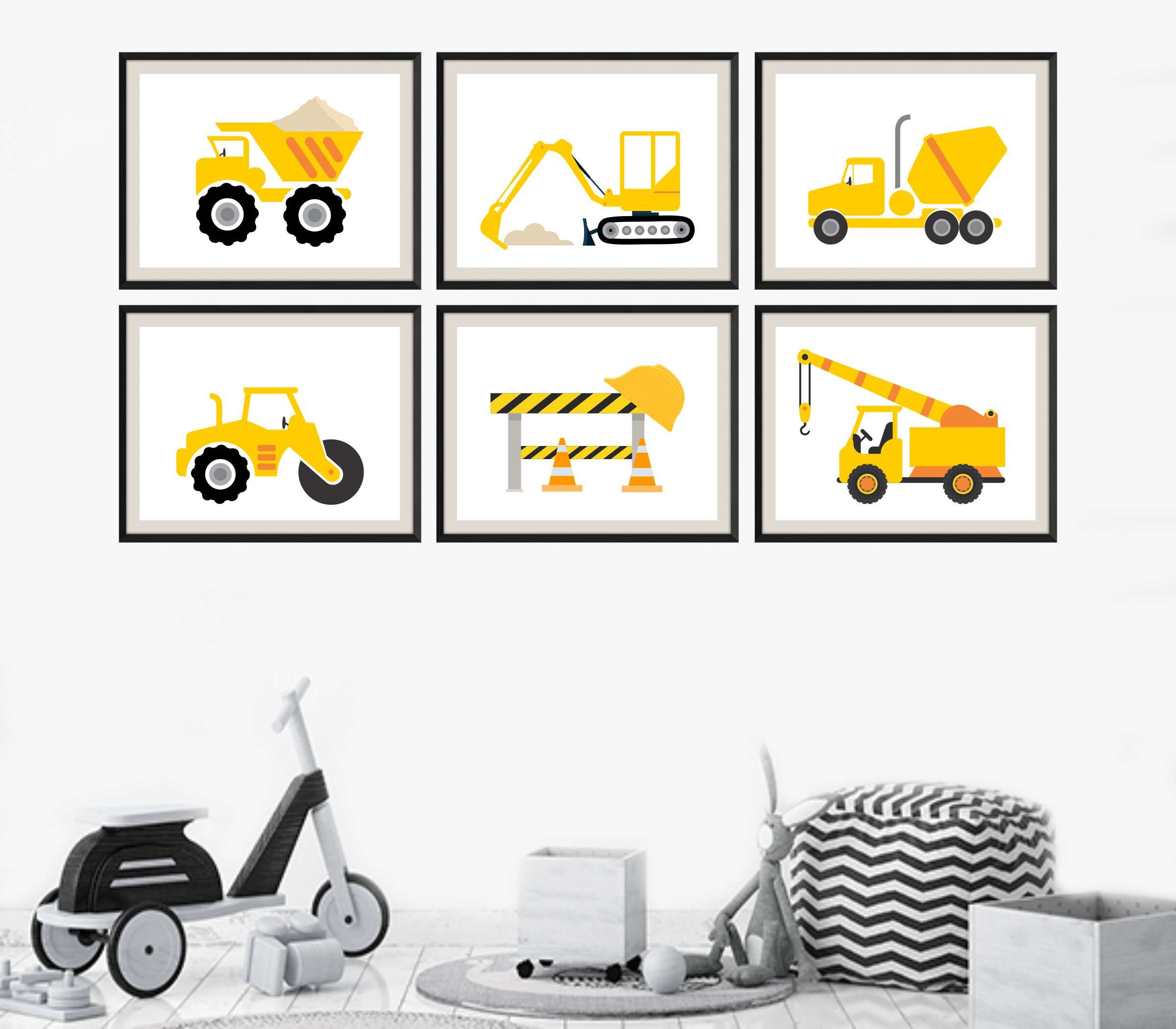 Construction Nursery Boys Room Wall Decor Construction Site - Etsy