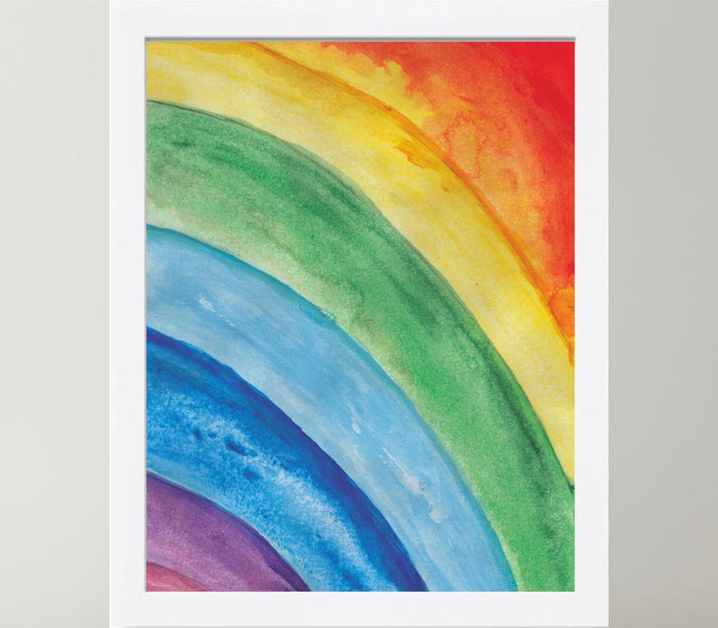 Sun & Rainbow Watercolor Print Set: Kids Nursery Decor - Etsy