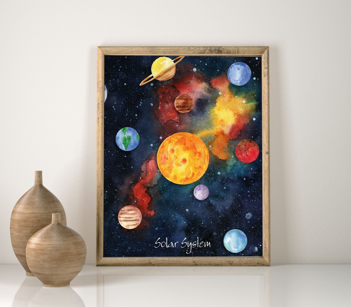 Solar System Print Space Nursery Print Nursery Wall Art - Etsy