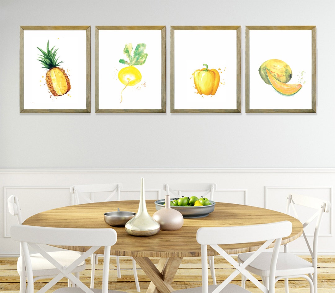 Vegetable Kitchen Art Prints: Modern Food Poster Set (set of 4) - Etsy