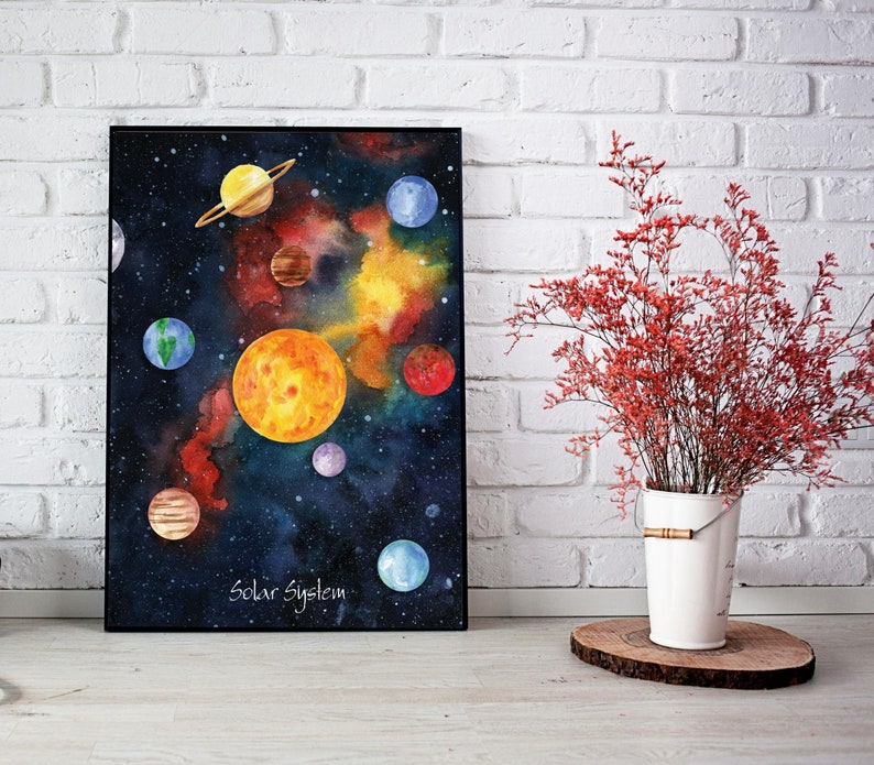 Solar System Print Space Nursery Print Nursery Wall Art - Etsy