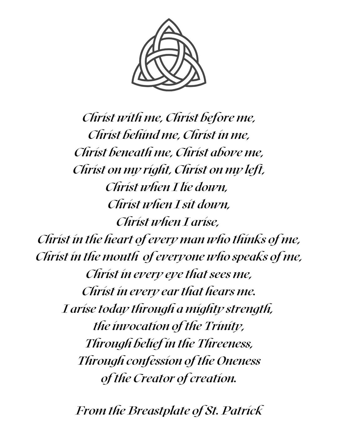 Celtic Prayer Print - From the Breastplate of St. Patrick - Etsy