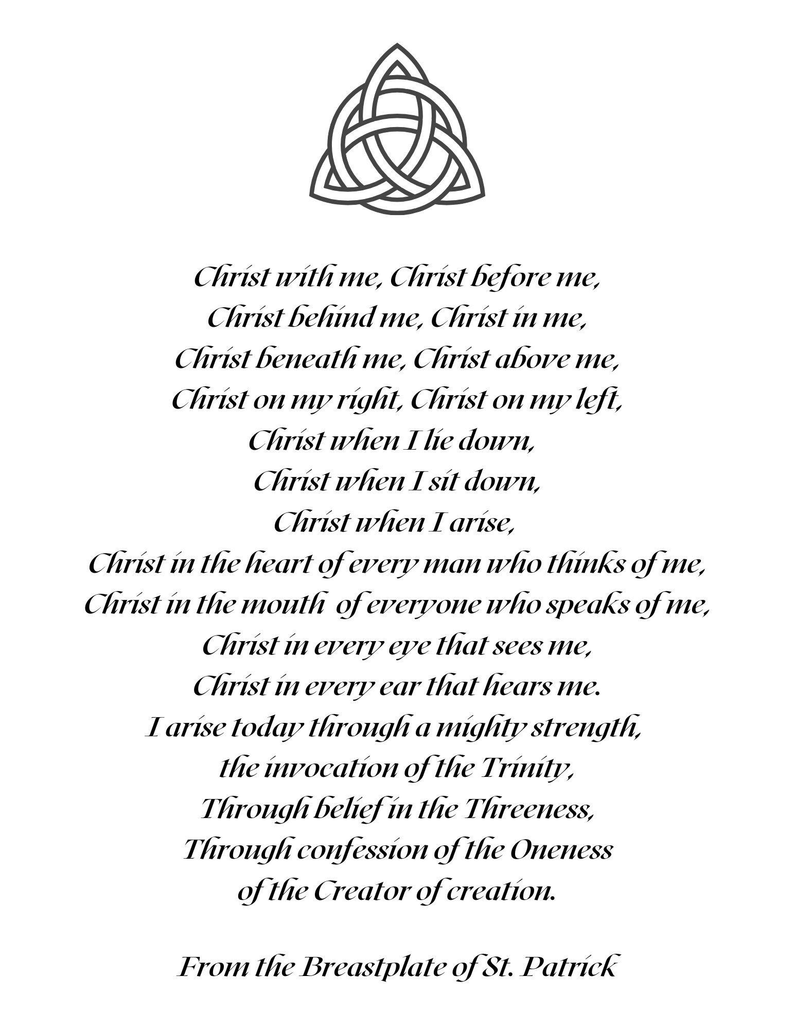 Celtic Prayer Print - From the Breastplate of St. Patrick - Etsy