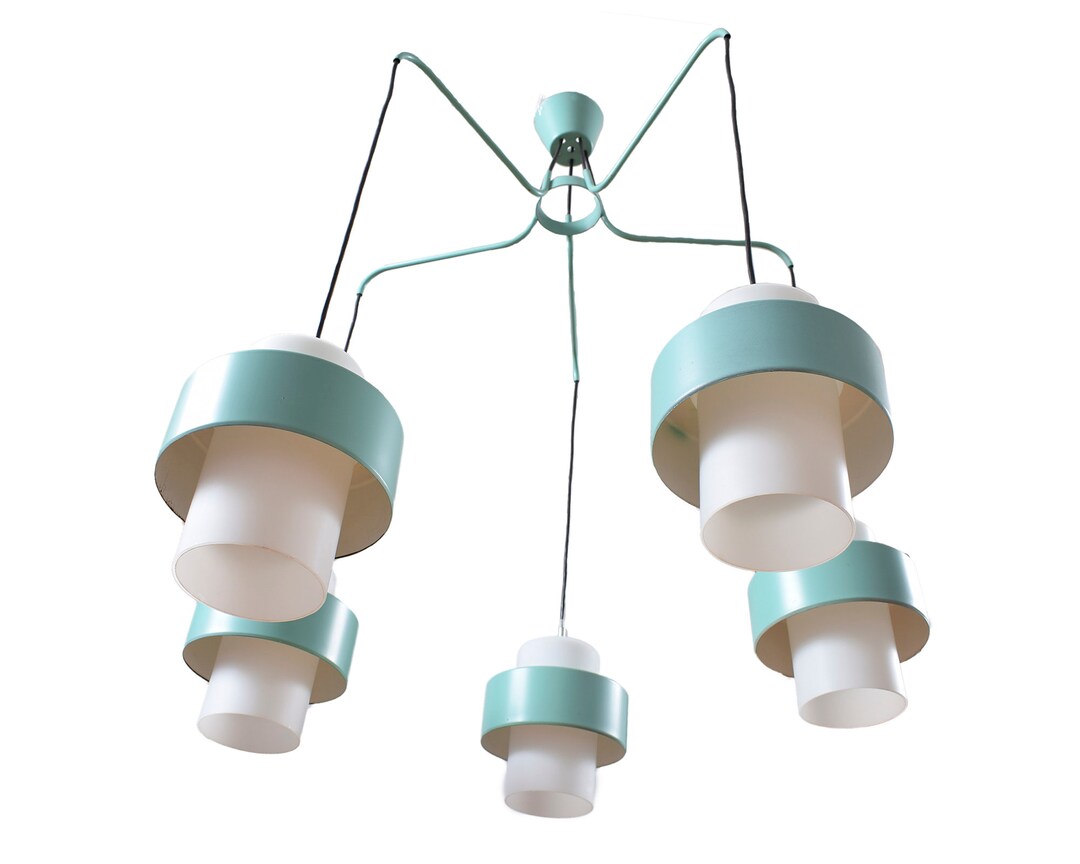 White-teal Pendant Light - Etsy