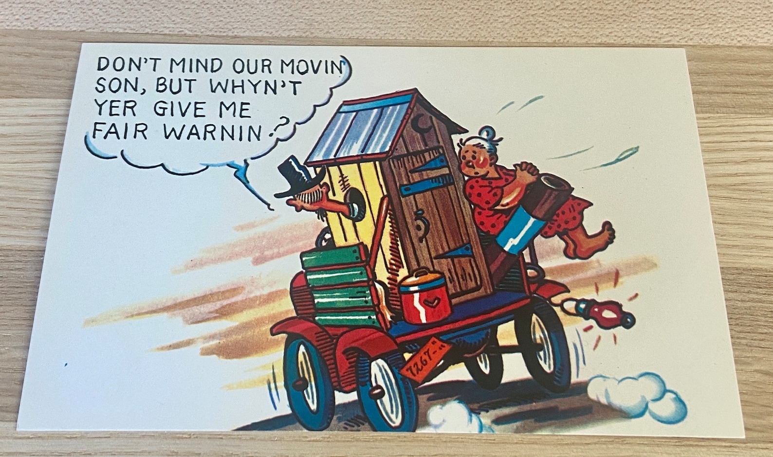 Vintage Comedy Hillbilly Humor Postcard, Don't Mind Our Moving Outhouse ...