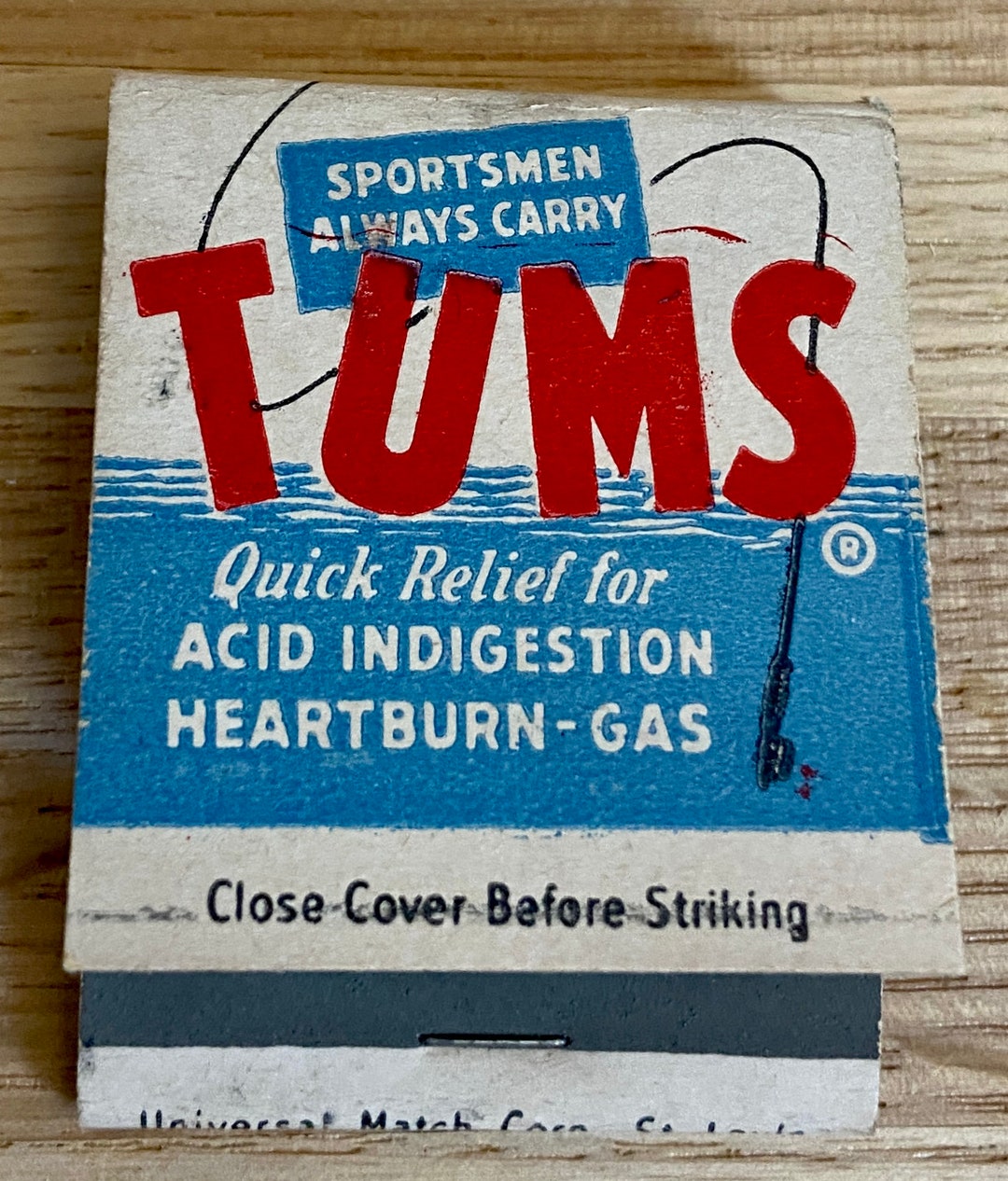 Tums Matchbook, Heartburn Advertising Sportmen Always Carry, Unstruck ...
