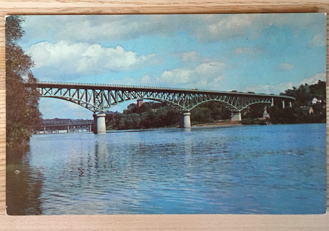 Vintage Postcard Augusta Toll Bridge Kennebec River, Augusta Maine ...
