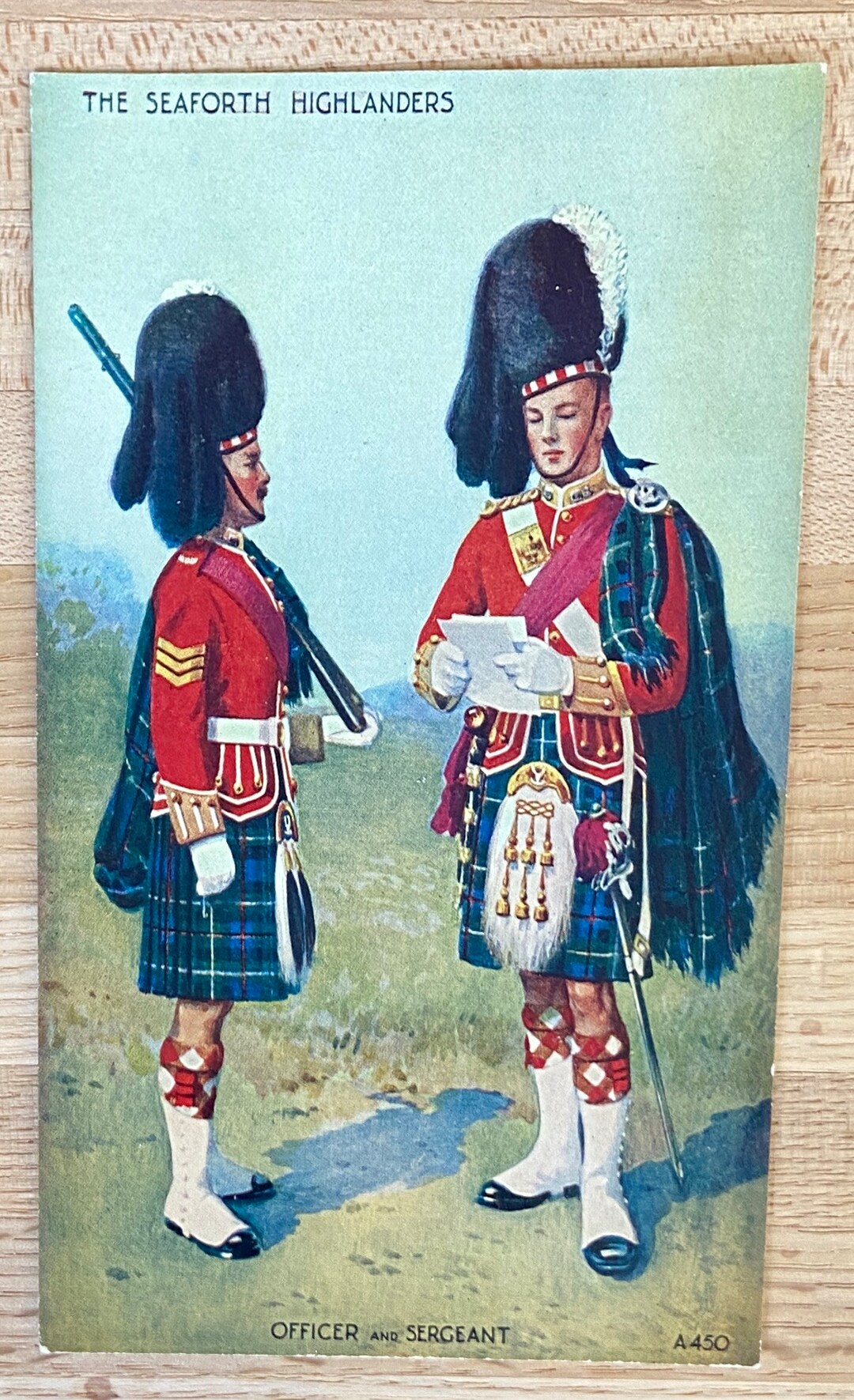 The Seaforth Highlanders Officer & Sergeant Vintage Postcard, Ross ...