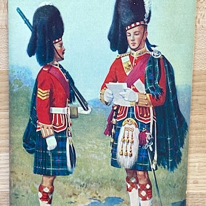 The Seaforth Highlanders Officer & Sergeant Vintage Postcard, Ross ...