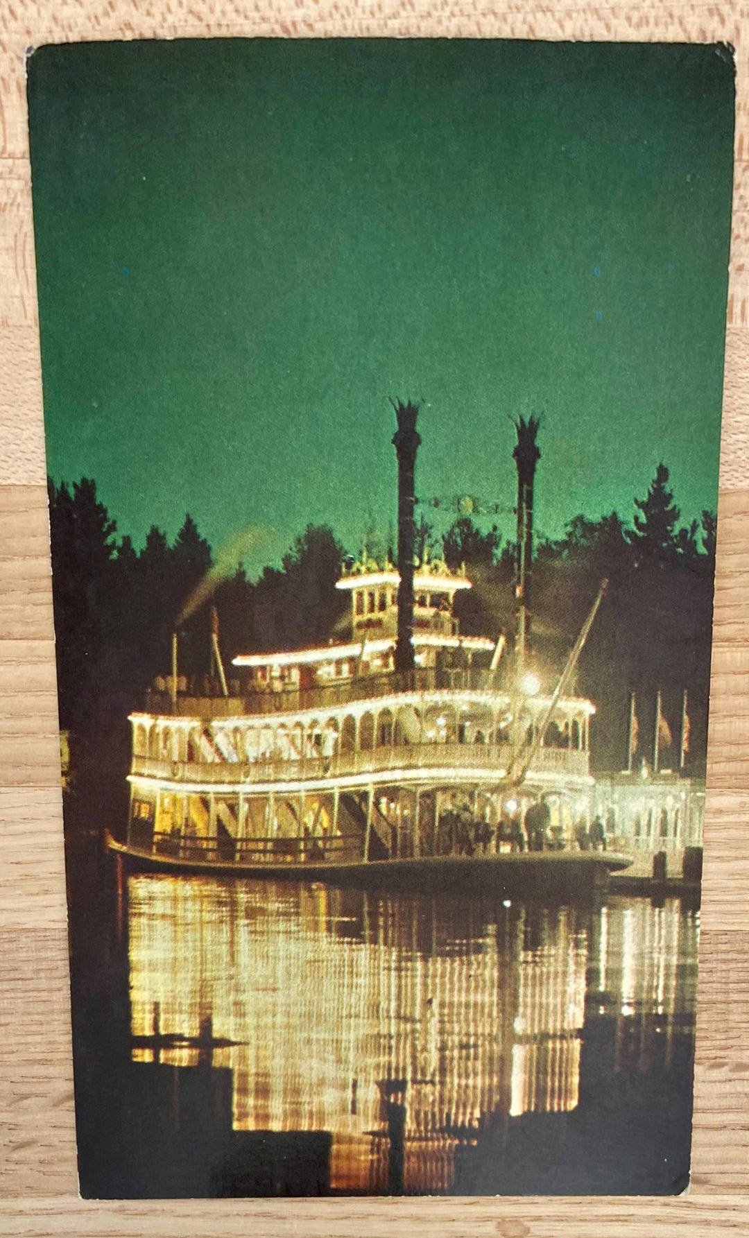 Mark Twain Steamboat Postcard, Disneyland Stern-wheeler Moon-light ...