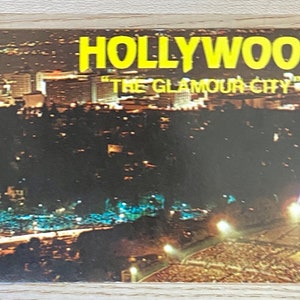 Collectible Hollywood the Glamour City Postcard, Night View From Mulholland Drive Unposted Post ...