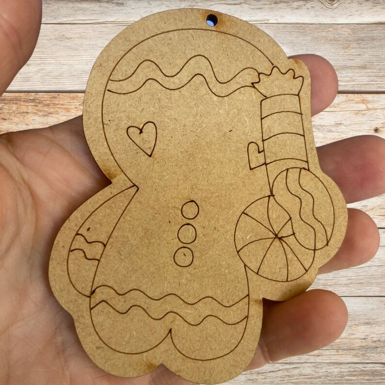 Peppermint Candies Gingerbread Paint Your Own Ornament Kit Laser Cut ...