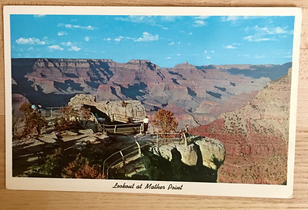 Lookout at Mather Point Grand Canyon National Park Arizona Vintage ...