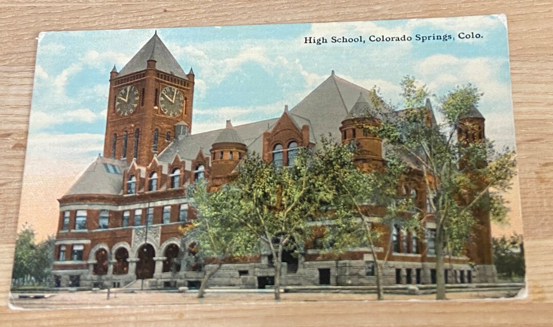 Colorado Springs High School Vintage Postcard, Victorian Architecture ...