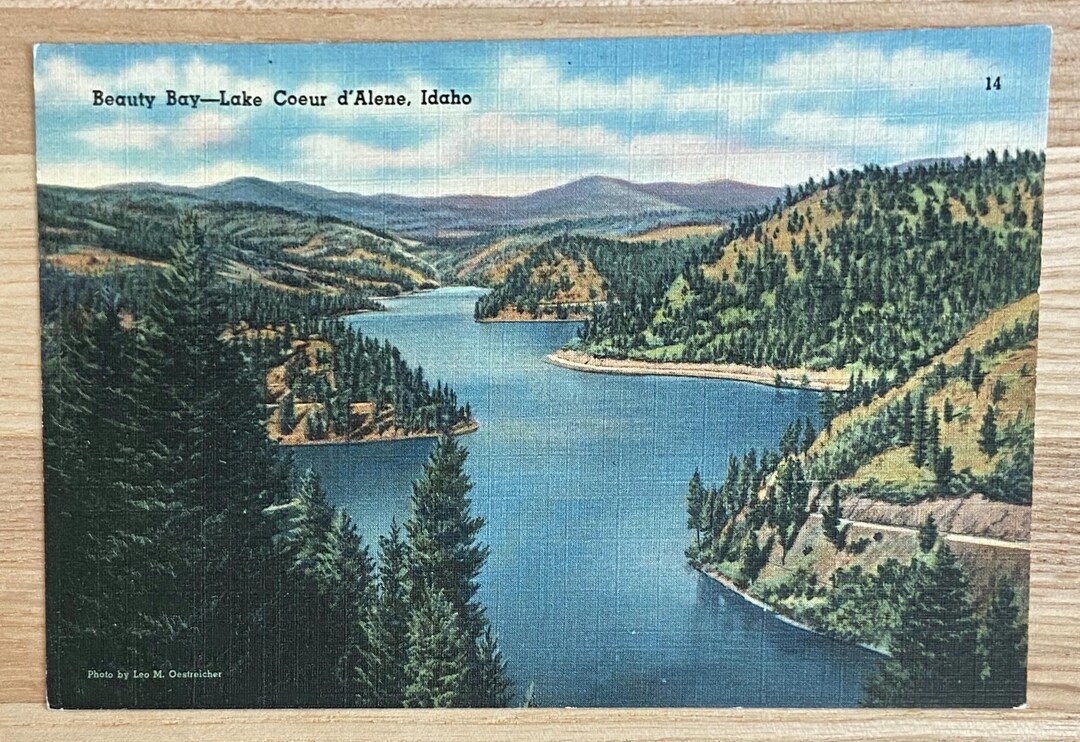 Beauty Bay-lake Coeur D'alene Idaho Linen Postcard, Outdoor Enthuiast ...