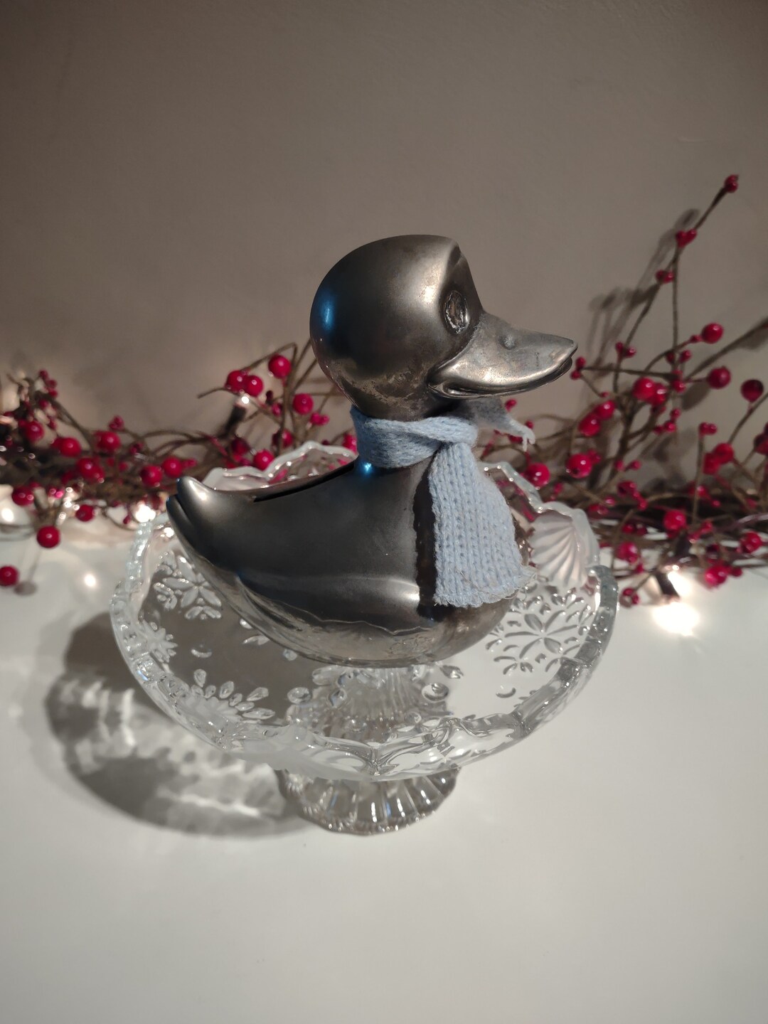 Vintage Silver Plated Duck Bank - Etsy