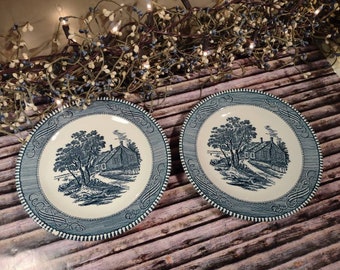 Log Cabin Plates - Etsy