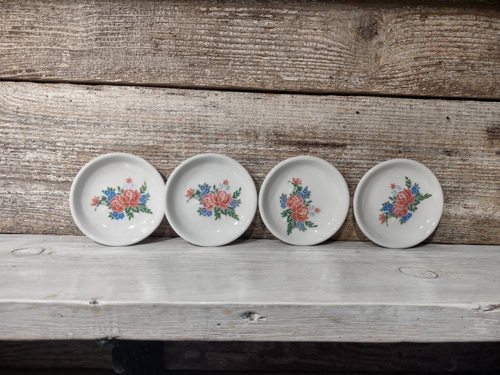 Set of 4 Rose Child's Tea Set Plates - Etsy