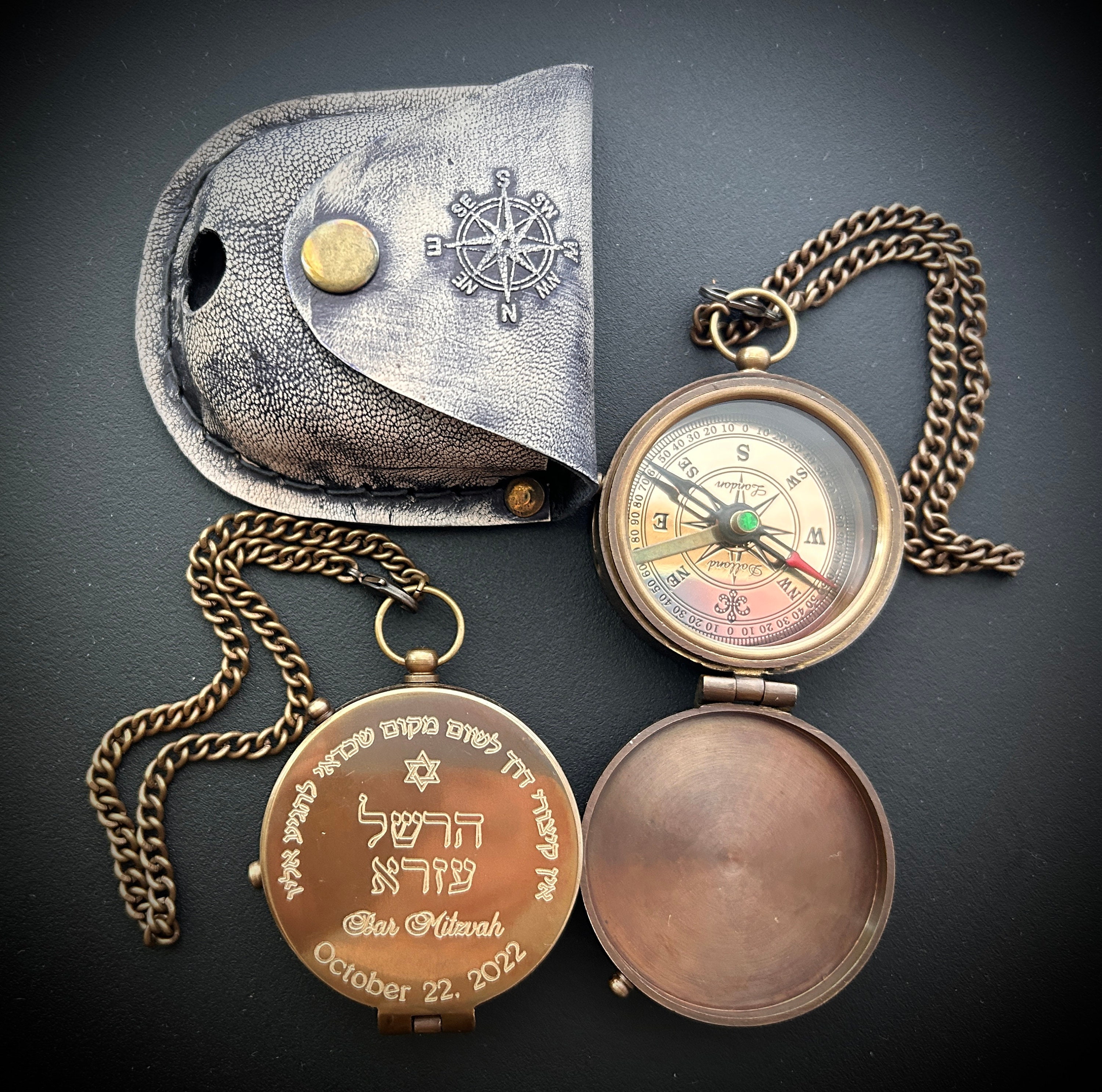 Hebrew Name Compass, Custom Judaica Art for Bar Mitzvah and Bat Mitzvah ...