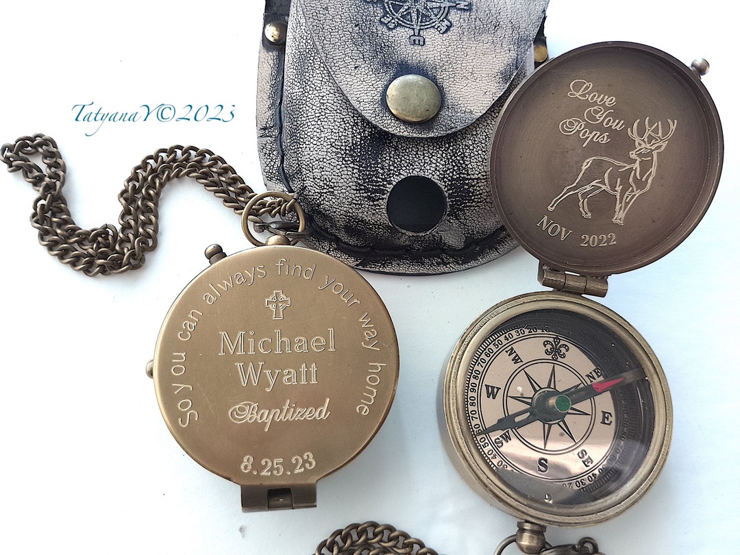 Monogrammed Compass Gifts for Anniversary, Retirement, Graduation ...
