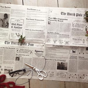 North Pole Newspaper Wrapping Paper - Etsy